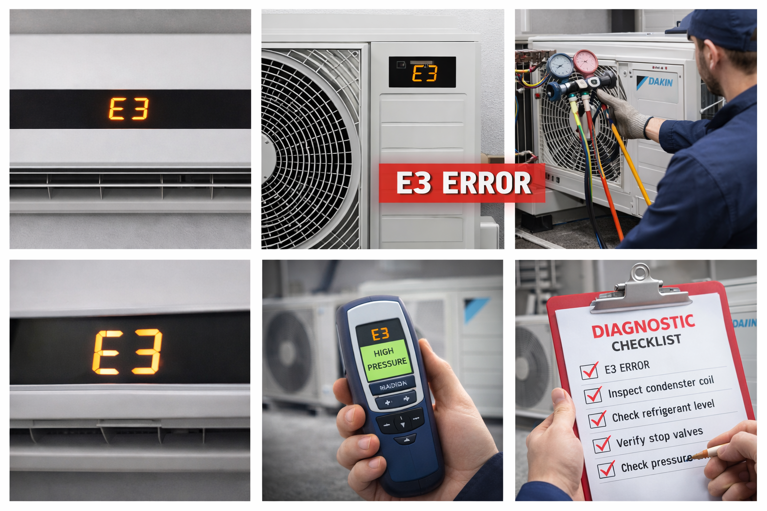 What does Daikin E3 error code mean? - KYC Air Conditioning Sydney